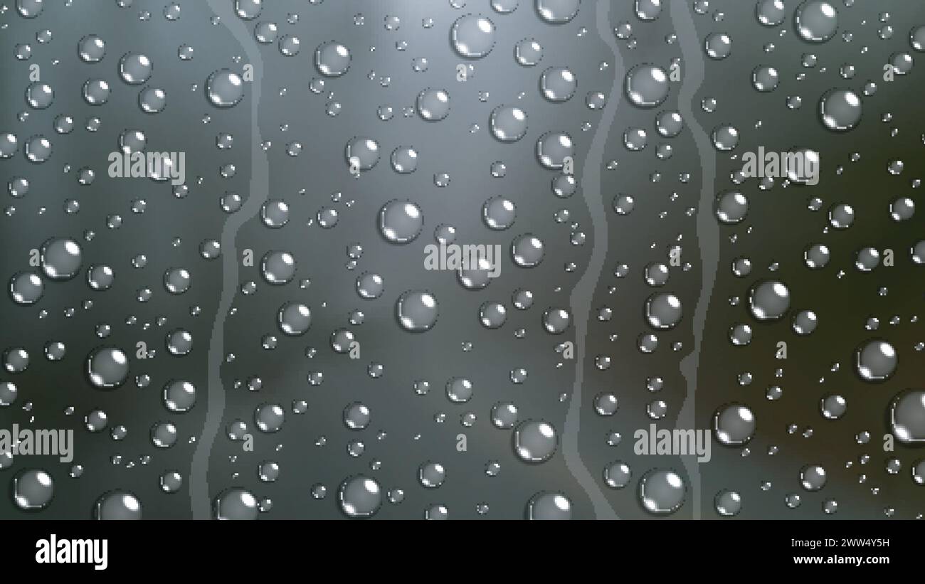 Rain Drop on Windshield Car Window with Blurred Nature, Vector ...