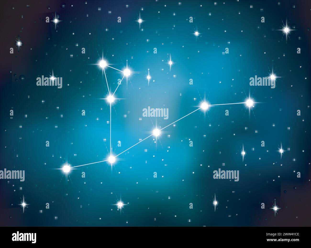 Horoscope Zodiac Sign of The Aries on The Astrological Space Background ...