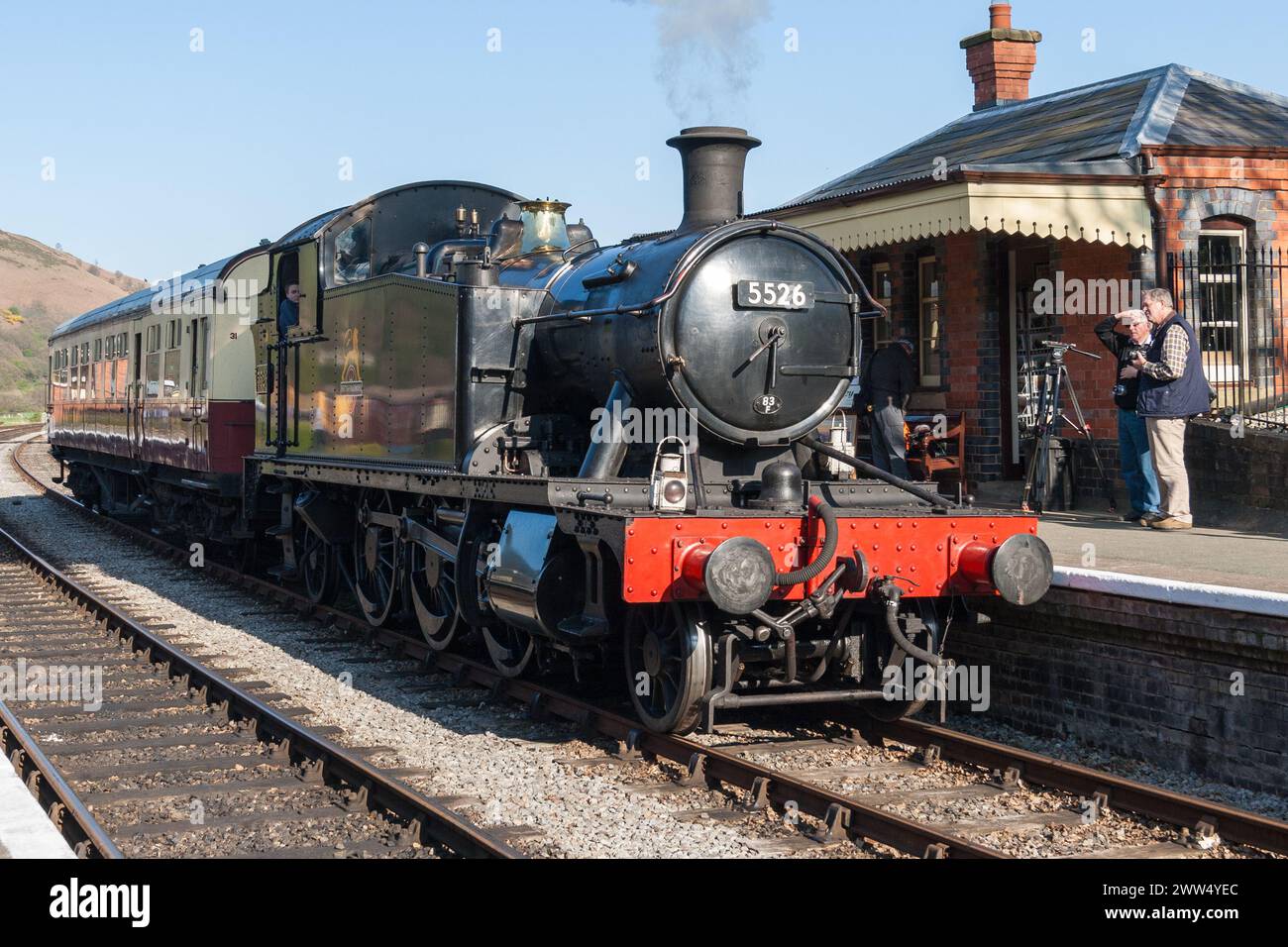 A steam train 5526 on the Llangollen Railway Stock Photo - Alamy