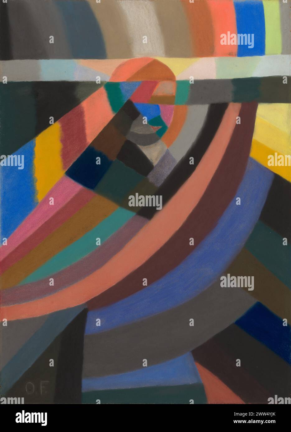 Composition by oil painting by German artist Otto Freundlich, 1924 ...