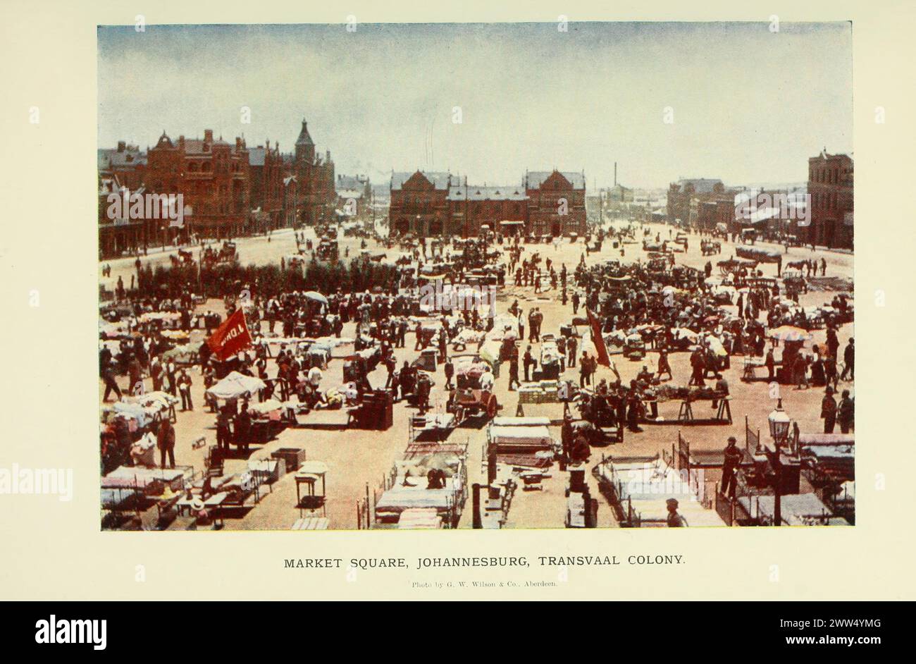 Market Square, Johannesburg, Transvaal Colony. Vintage Archival Plate ...