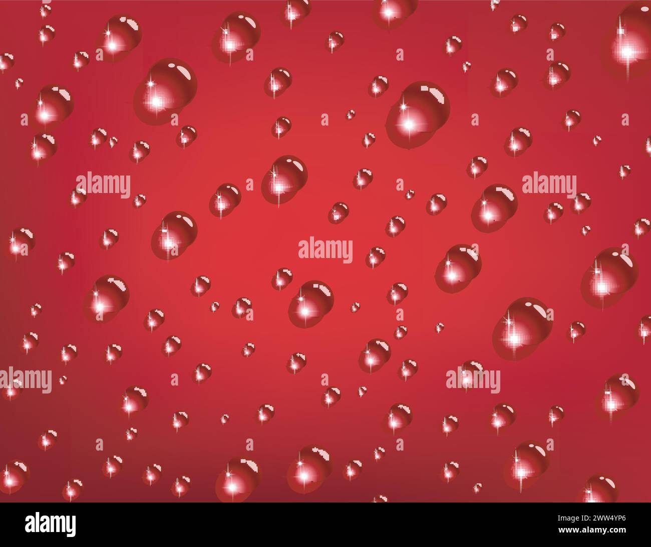 Water Drops on Red Background, Vector Illustration Stock Vector Image ...