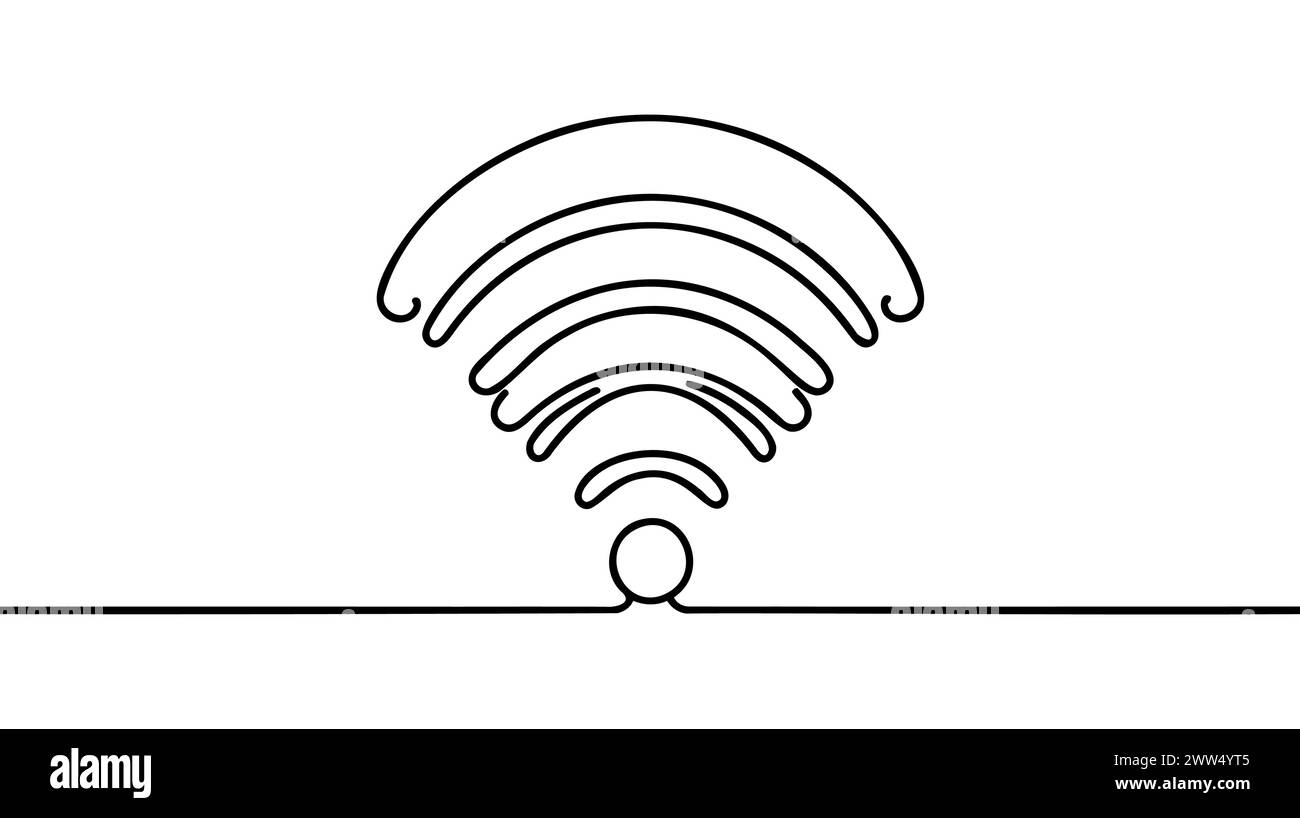 Wi-Fi. Continuous one line icon Stock Vector Image & Art - Alamy