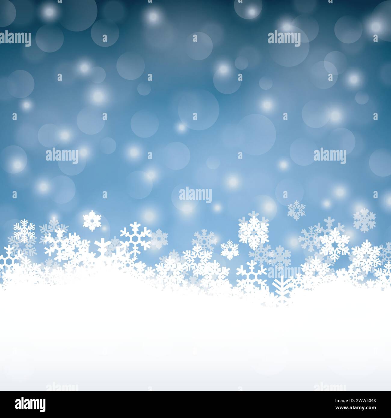 Winter Background with Beautiful Various Snowflakes, Vector ...