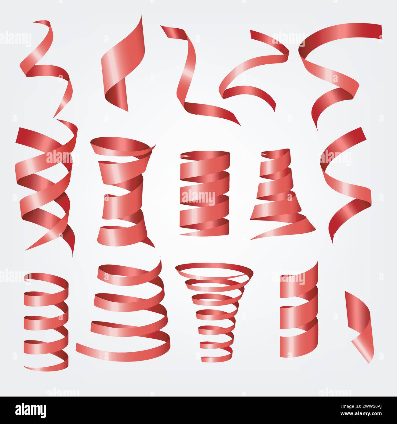 Red Shiny Ribbon Sets, Vector Illustration Stock Vector Image & Art - Alamy