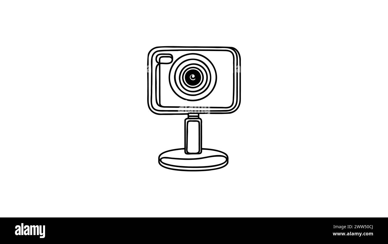 Camera one continuous line Black and White Stock Photos & Images - Alamy