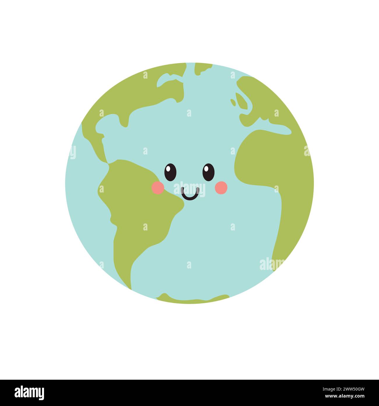 Cute Earth. Vector illustration on white background Stock Vector Image ...