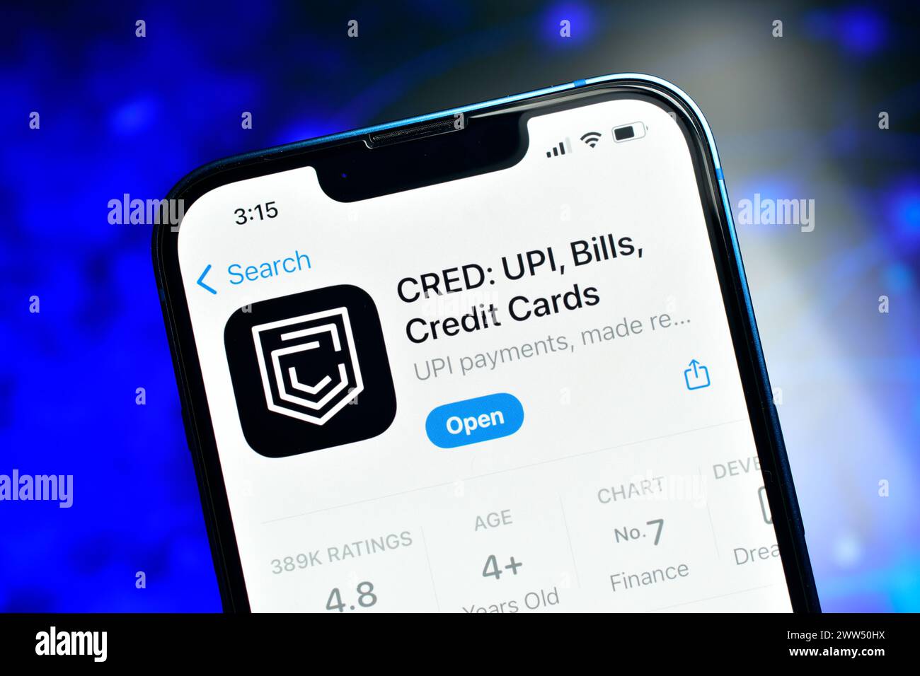 New Delhi, India 20 March 2024:- Cred application on phone used to pay ...