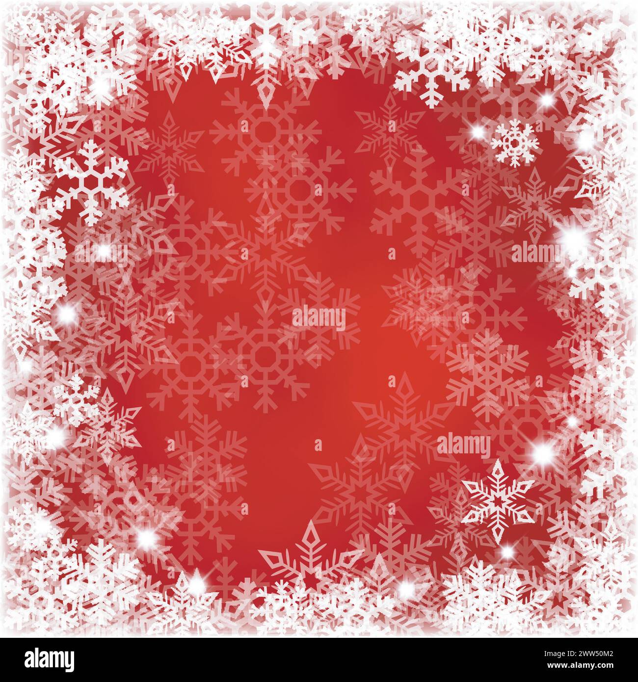 Abstract Red Background with Snowflakes, Vector Illustration Stock ...
