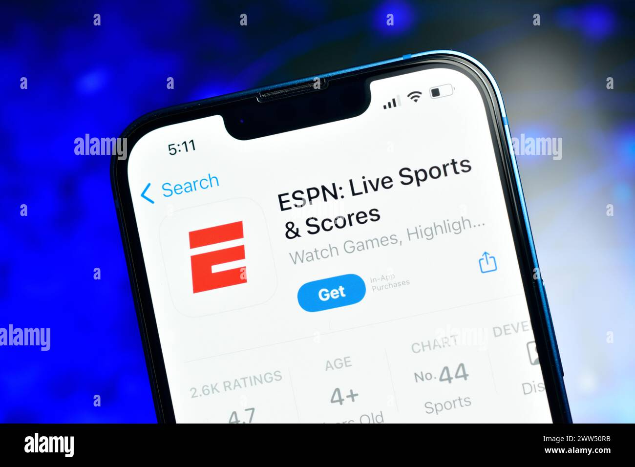 New Delhi, India 20 March 2024:- ESPN app on smartphone used to watch ...
