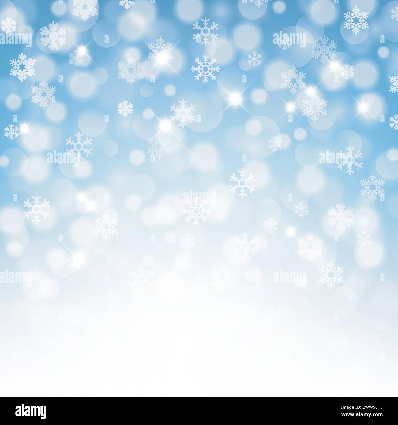 Winter Background with Beautiful Various Snowflakes, Vector ...