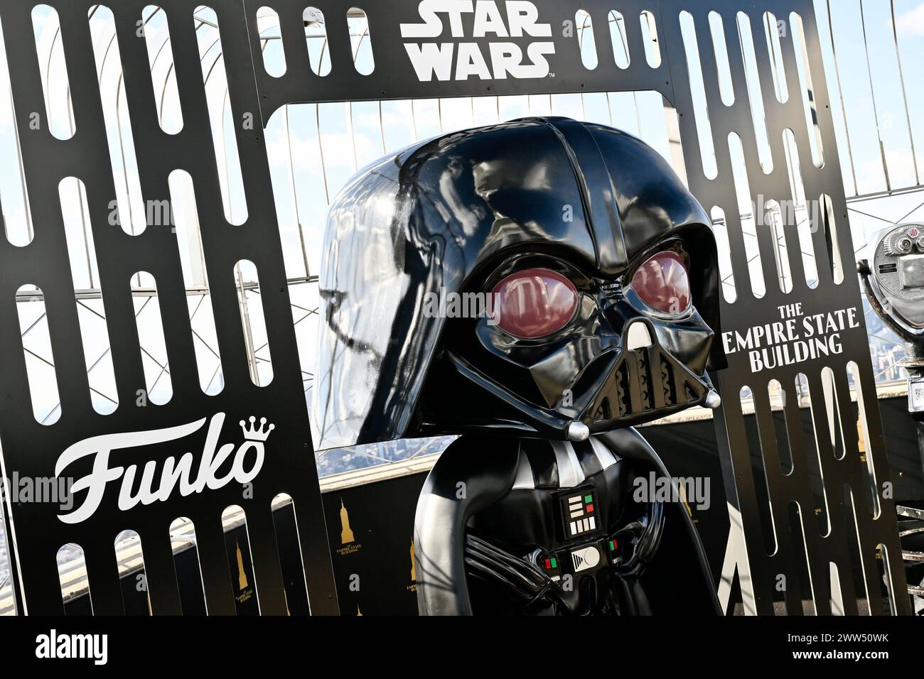 A Funko Darth Vader toy character installation is part of the Star Wars ...