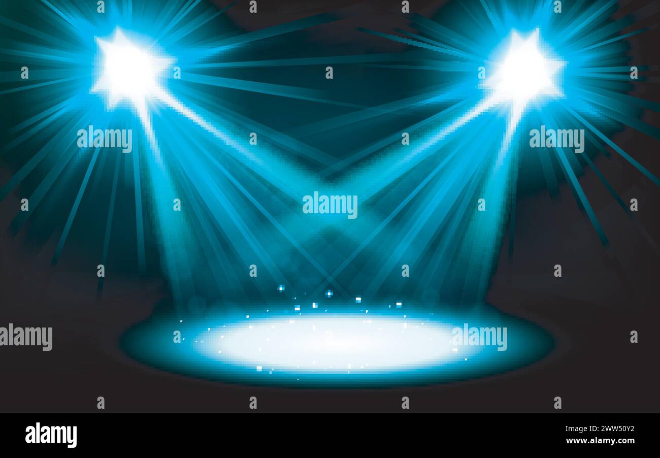 Twin Blue Spotlight Background, Vector Illustration Stock Vector Image ...