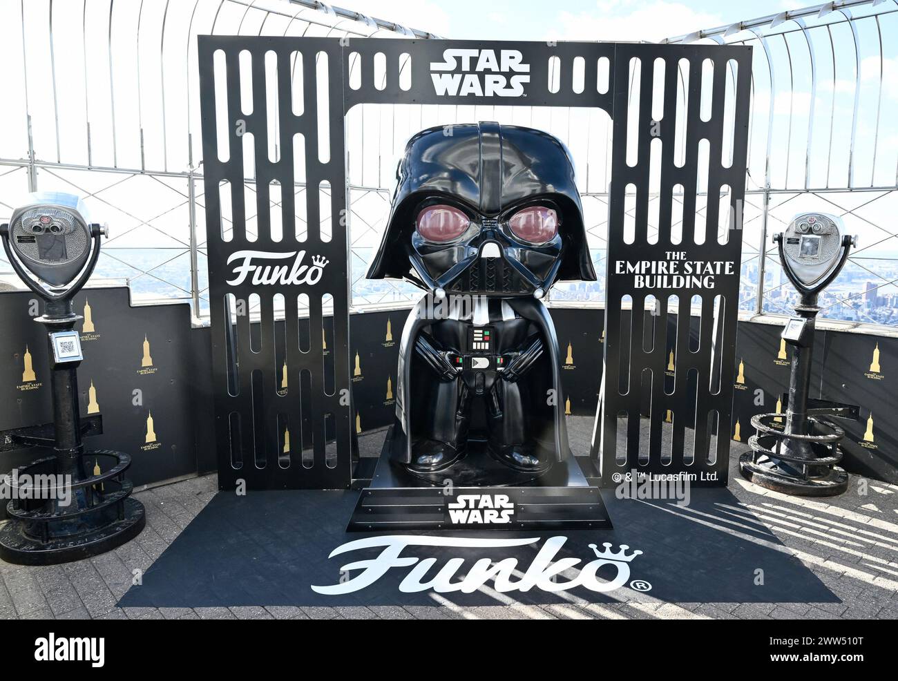 A Funko Darth Vader toy character installation is part of the Star Wars ...