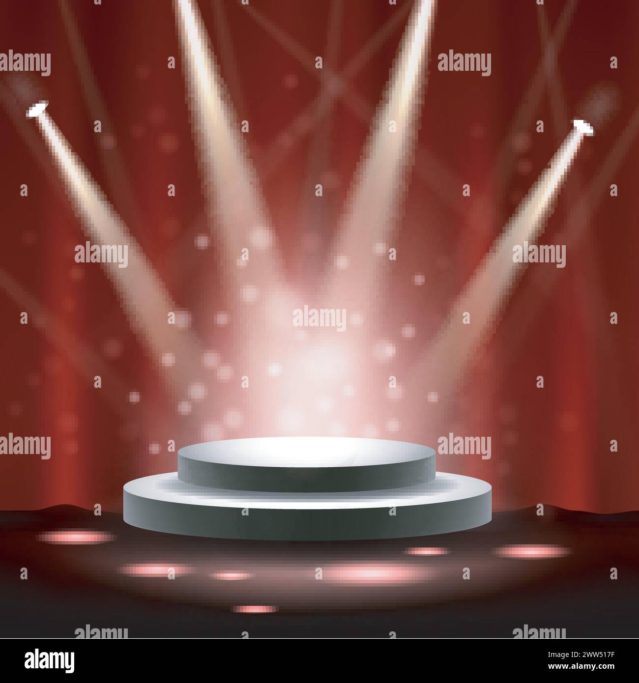 Spotlight Shining on Stage, Vector Illustration Stock Vector Image ...