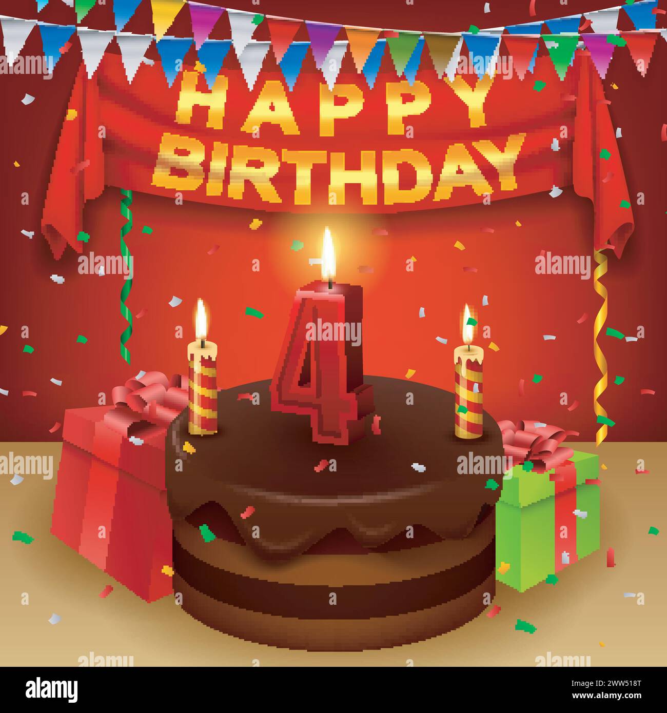 Happy 4th birthday hi-res stock photography and images - Alamy