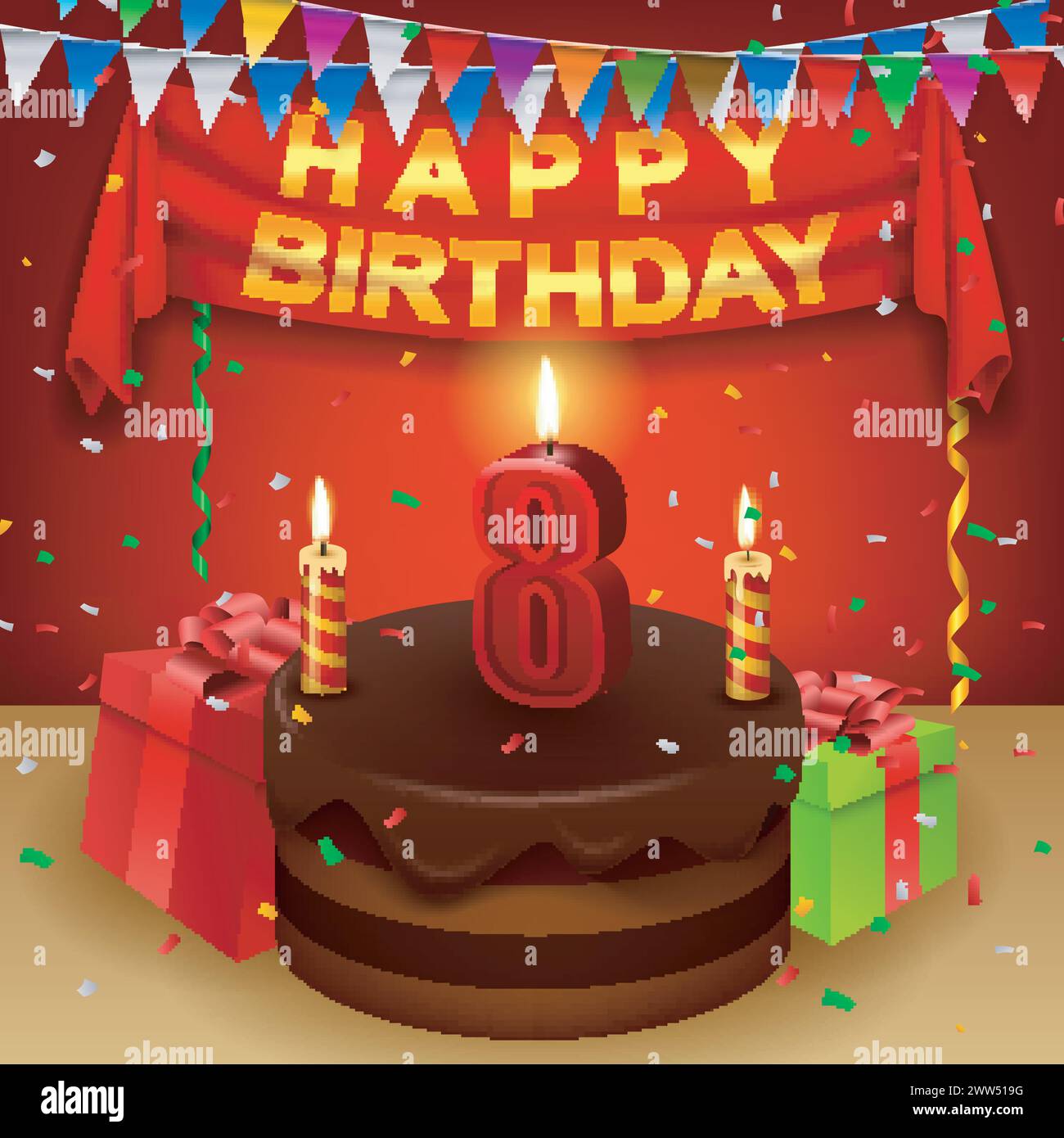 Happy 8th birthday hi-res stock photography and images - Alamy
