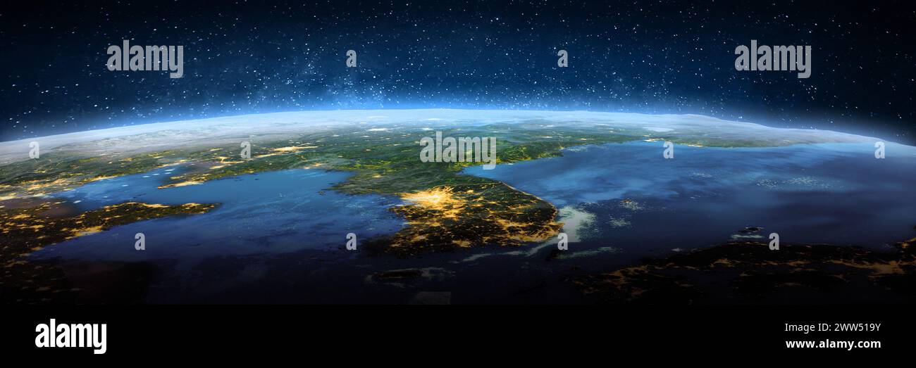 Korea, landscape frome space. Elements of this image furnished by NASA ...