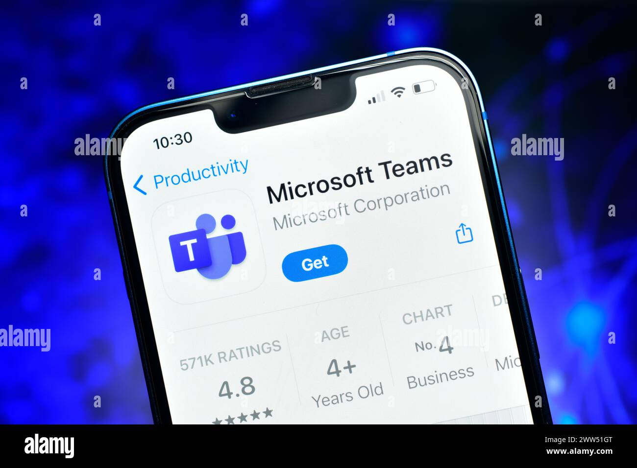 New Delhi, India 20 March 2024:- Microsoft teams is app used to chat ...