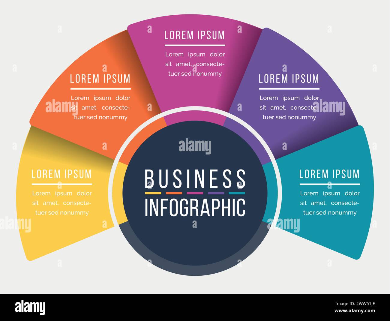 Infographics 5 options or steps design template for business ...