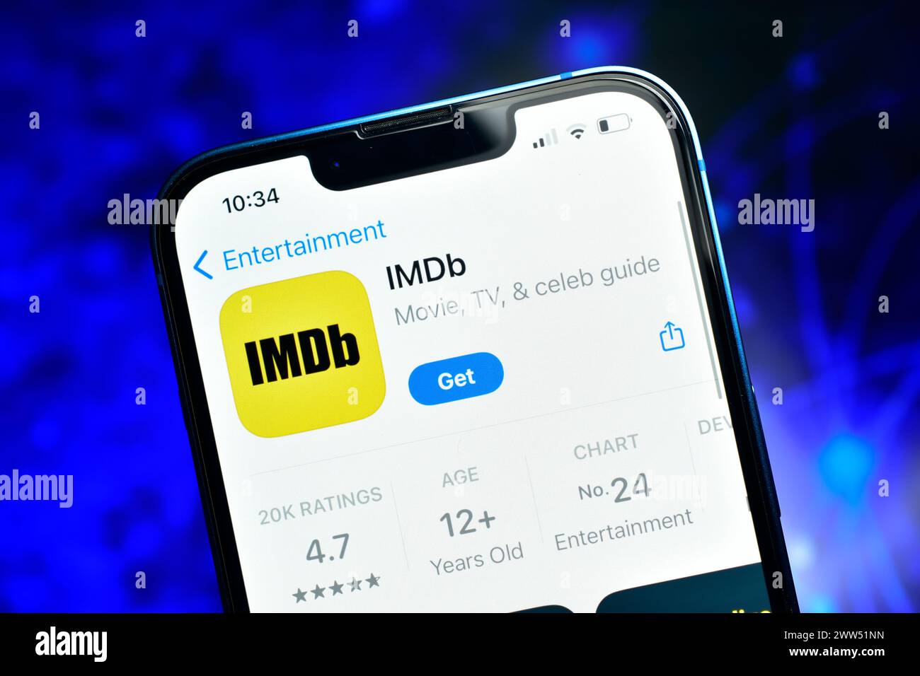 New Delhi, India 20 March 2024:- IMDB application for rating and review ...