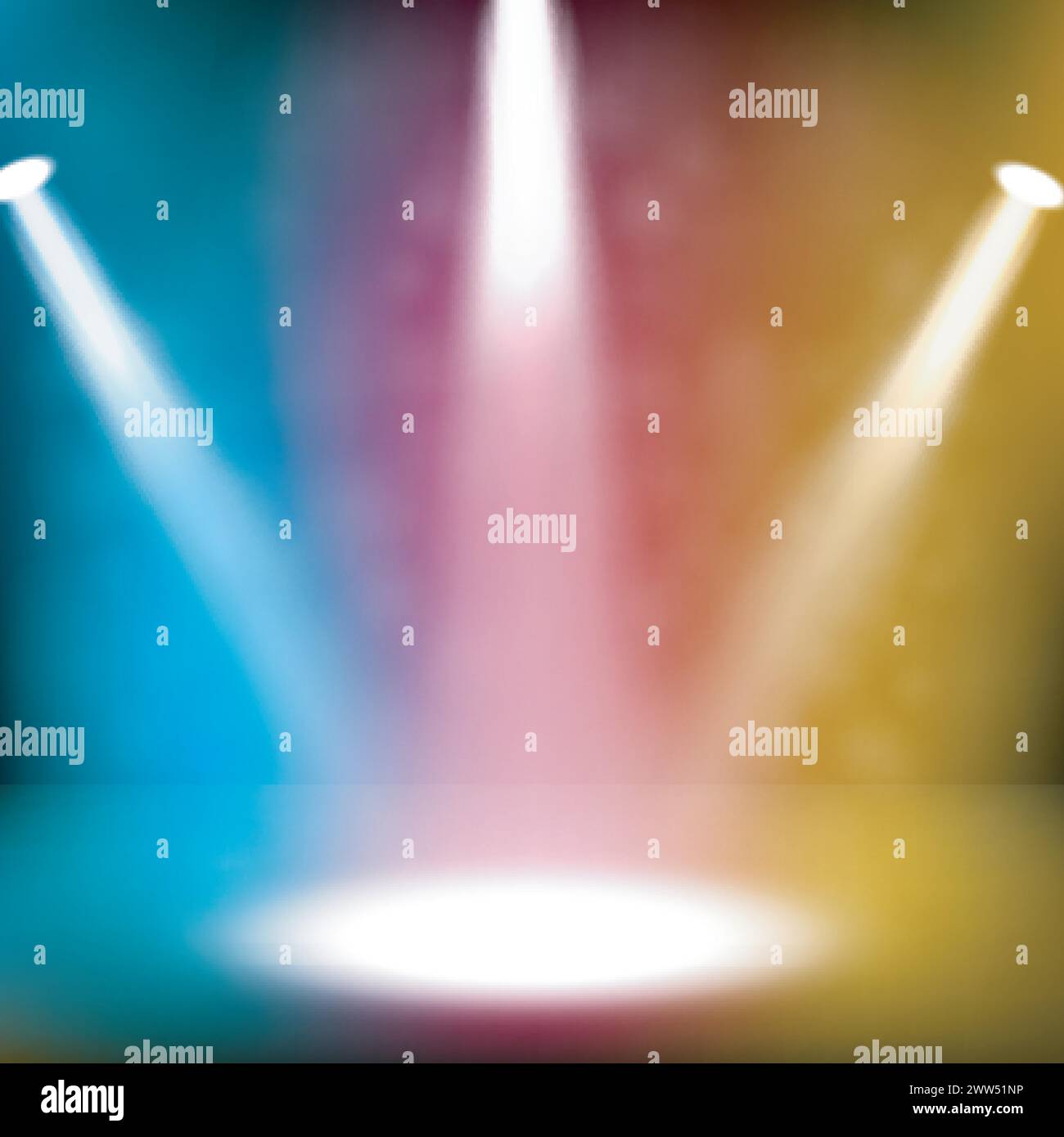 White Spotlight Shining on Colorful Background, Vector Illustration ...