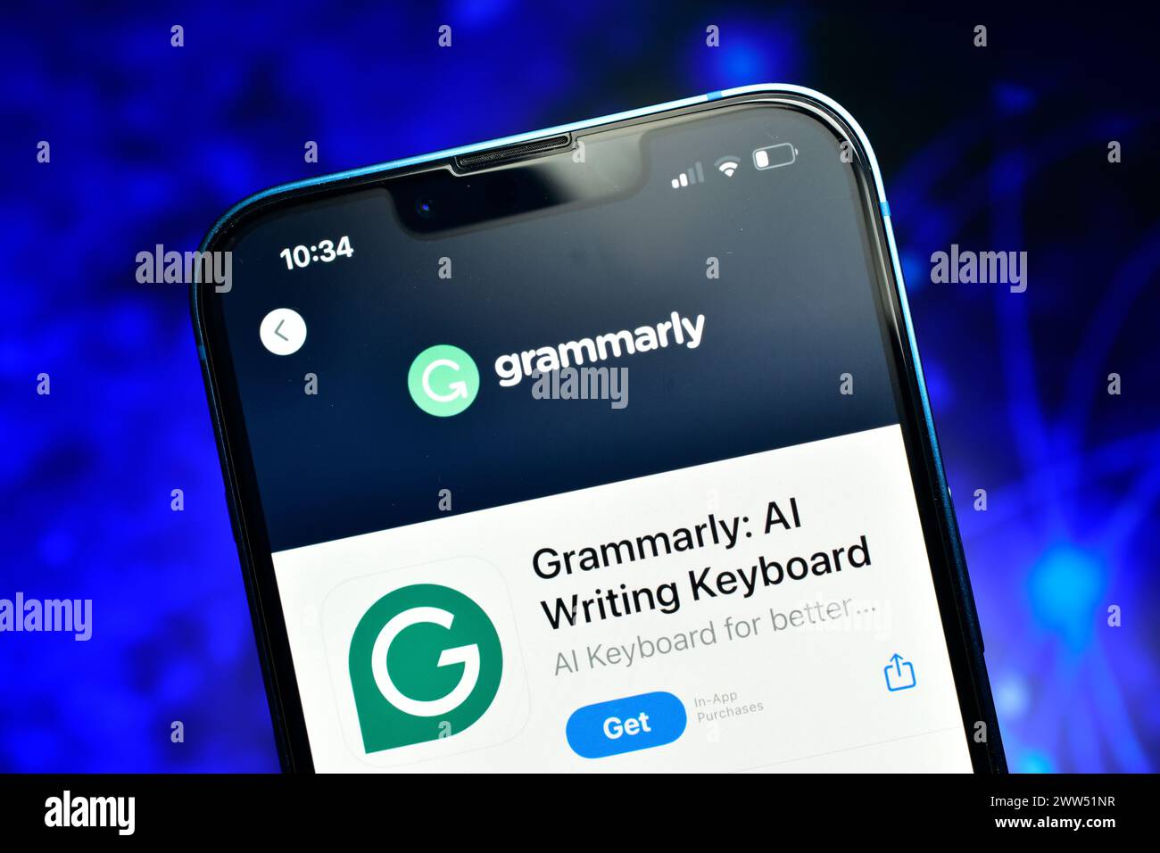 New Delhi, India 20 March 2024:- Grammarly application on smartphone ...