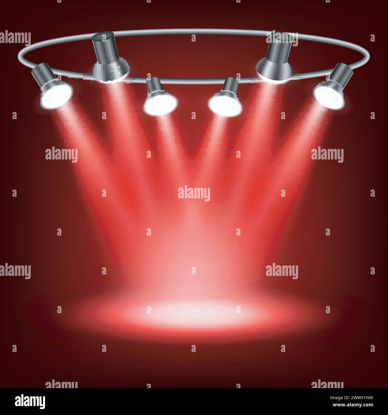 Red Spotlights in Dark Background, Vector Illustration Stock Vector ...