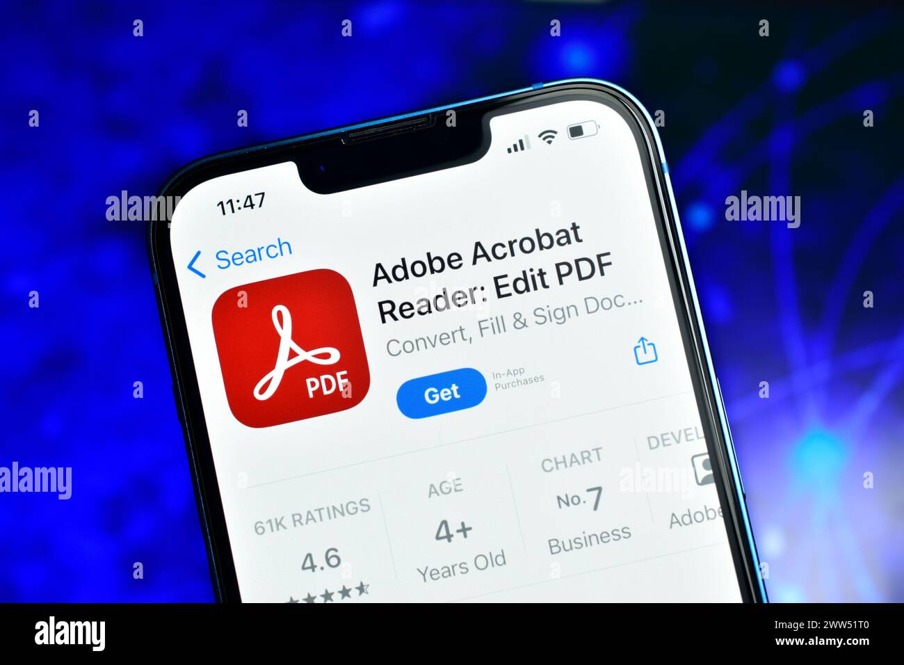 New Delhi, India 20 March 2024:- Adobe Acrobat Reader app used to read ...