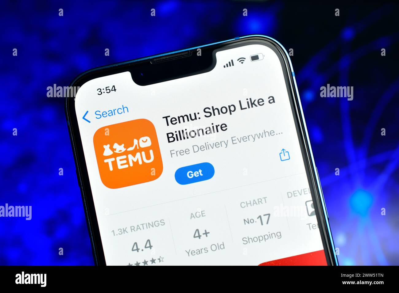 New Delhi, India 20 March 2024:- Temu application used to shop clothing ...