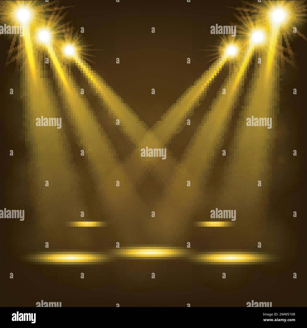 Gold Spotlights Shining, Vector Illustration Stock Vector Image & Art ...
