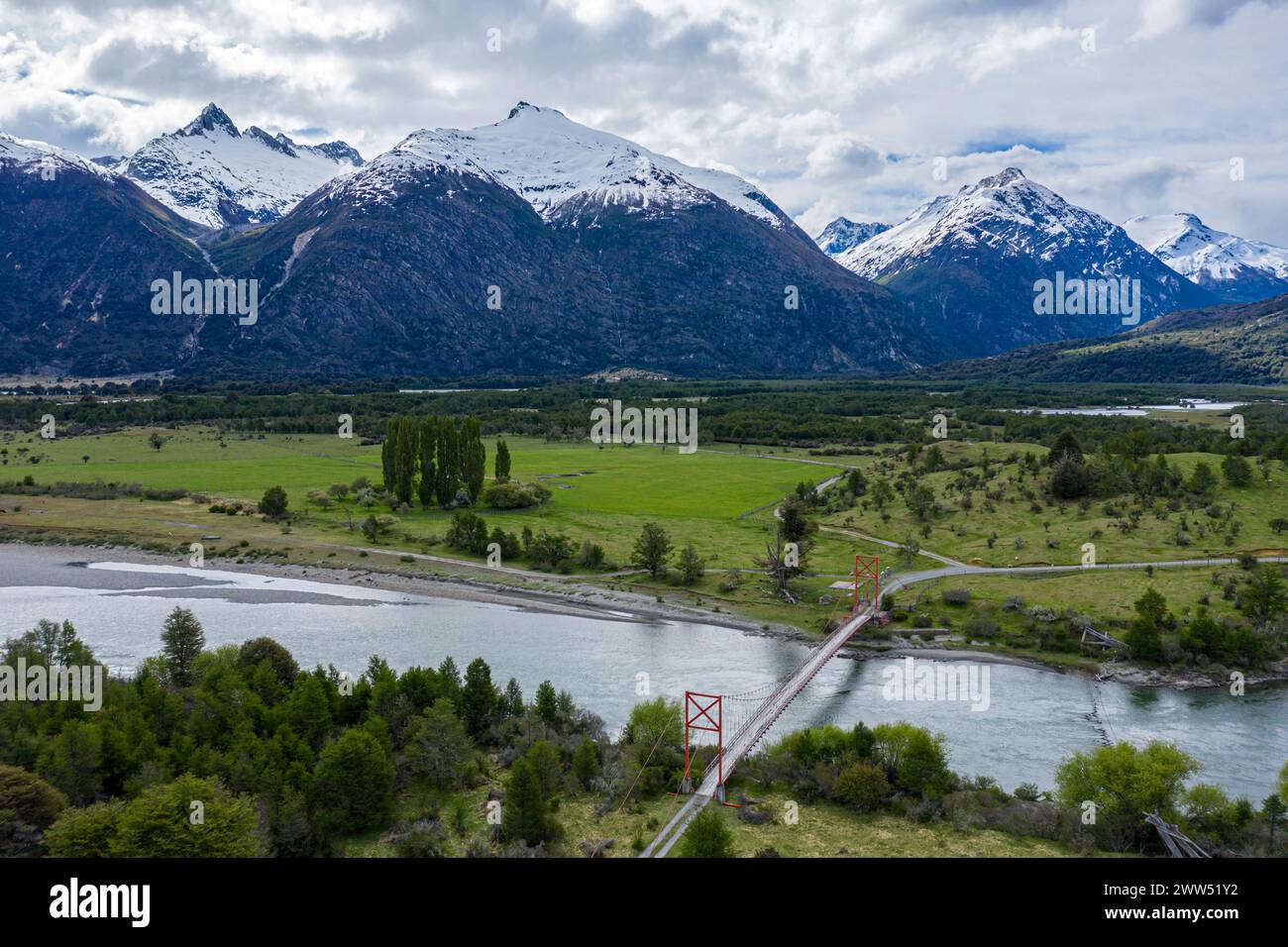 Drone over river in patagonia hi-res stock photography and images - Alamy
