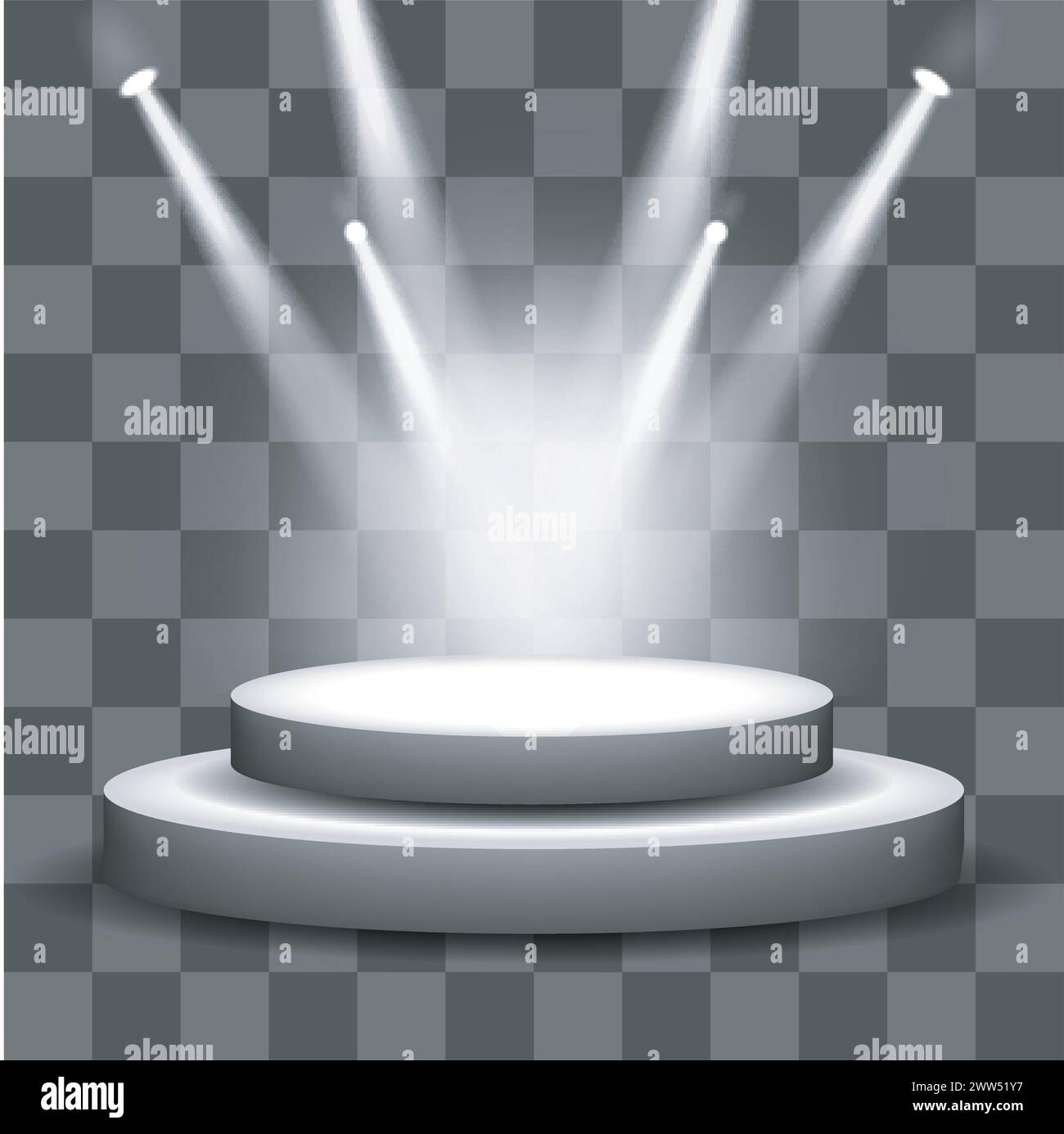 Spotlight Shining on Empty Stage, Vector Illustration Stock Vector ...
