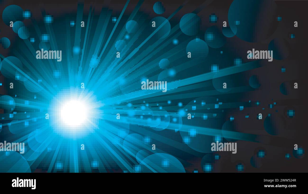 Blue Shine with Lens Flare Background, Vector Illustration Stock Vector ...