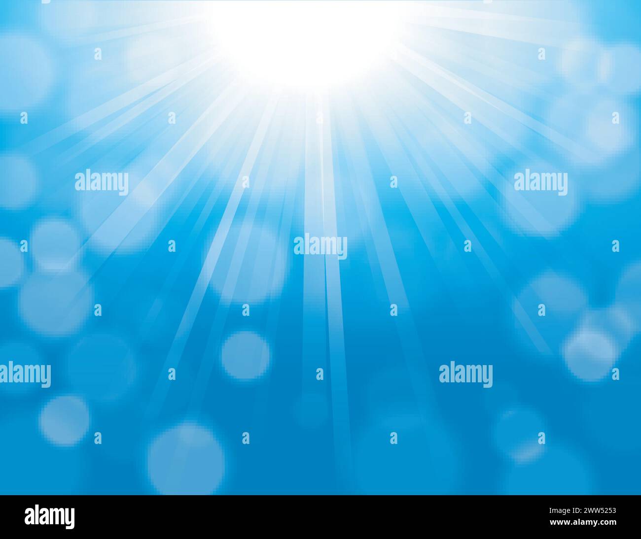Blue Lights Shining with Bokeh Background, Vector Illustration Stock ...