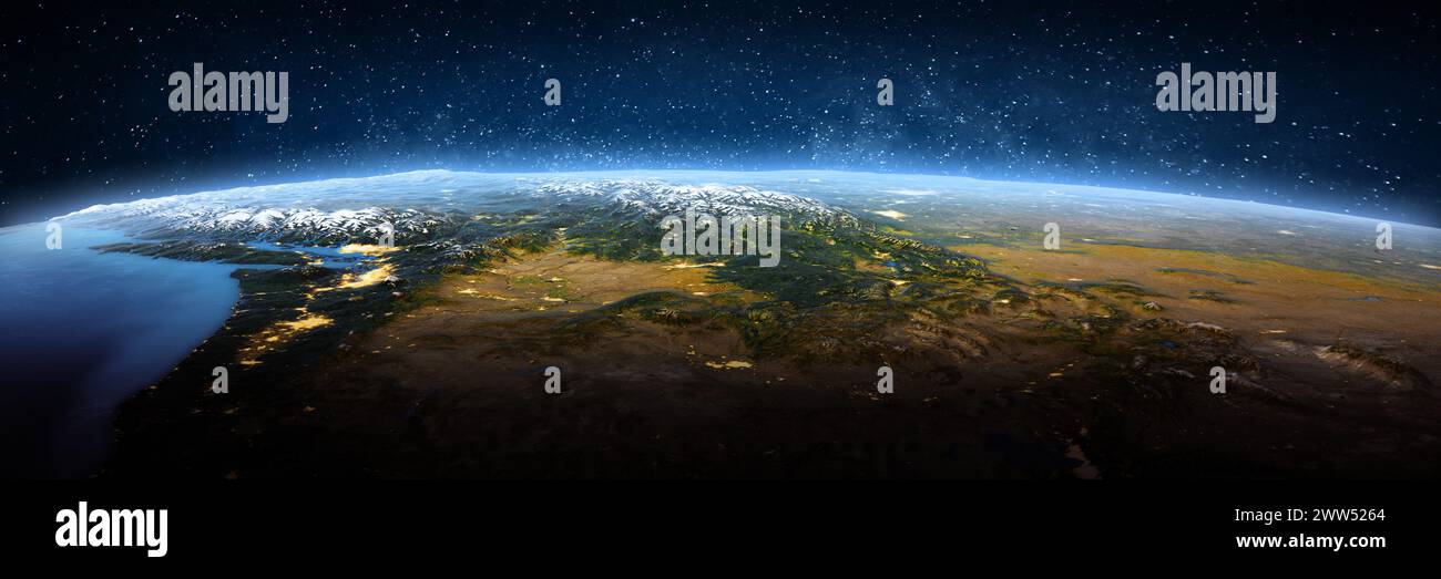 West America, Rocky mountains, landscape frome space. Elements of this ...