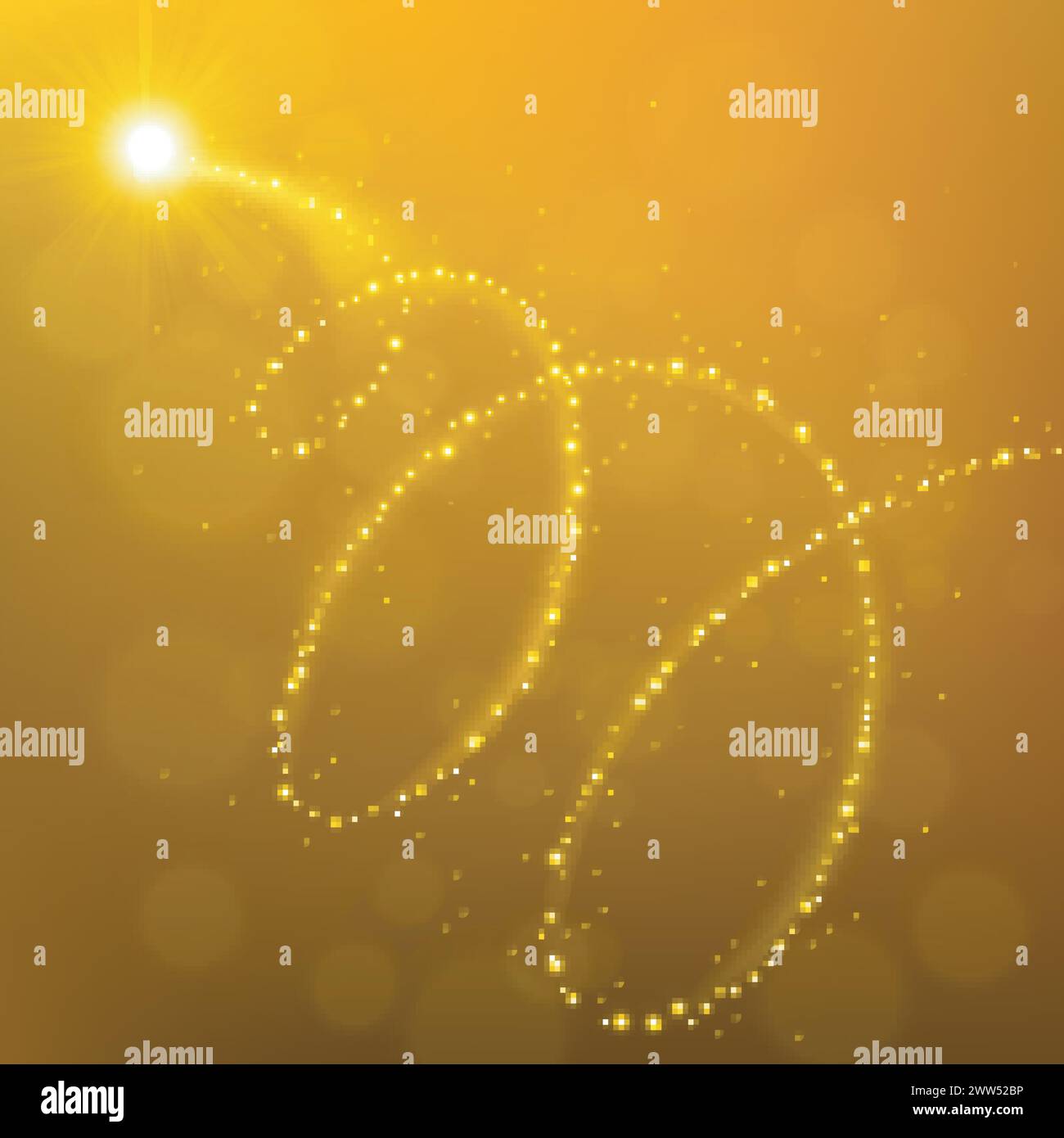 Gold Particles Flying on Gold Background, Vector Illustration Stock ...