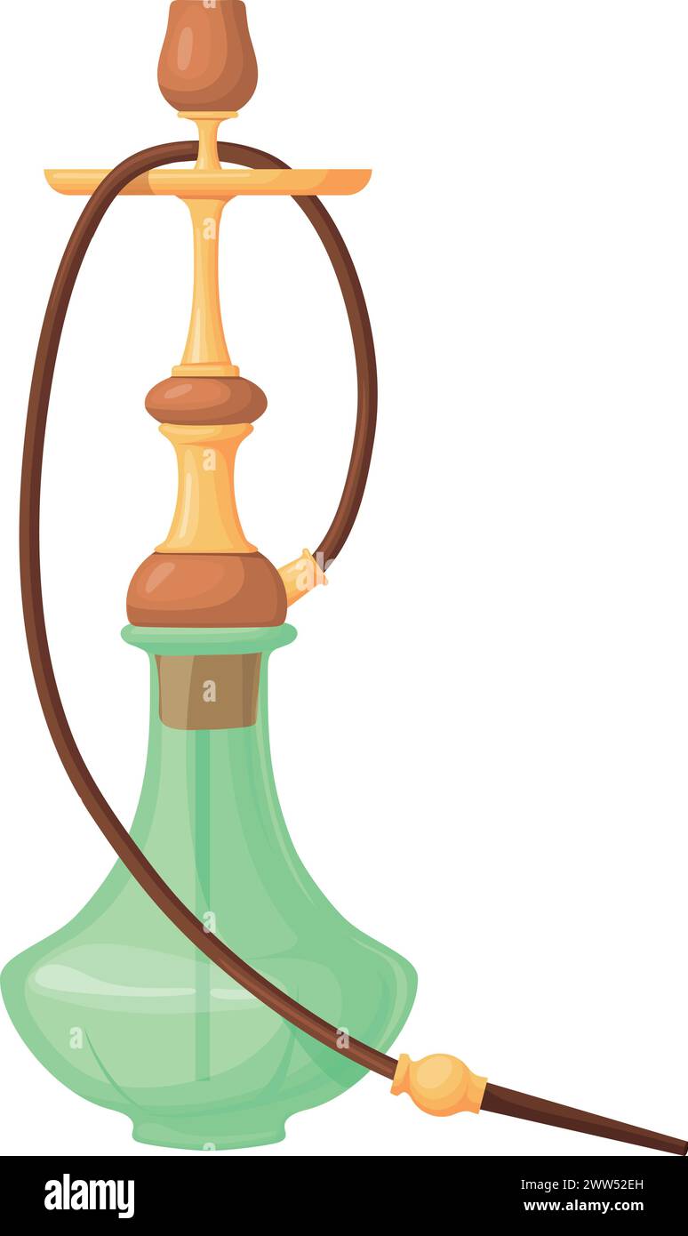 Hookah cartoon icon. Traditional shisha relax smoking isolated on white ...