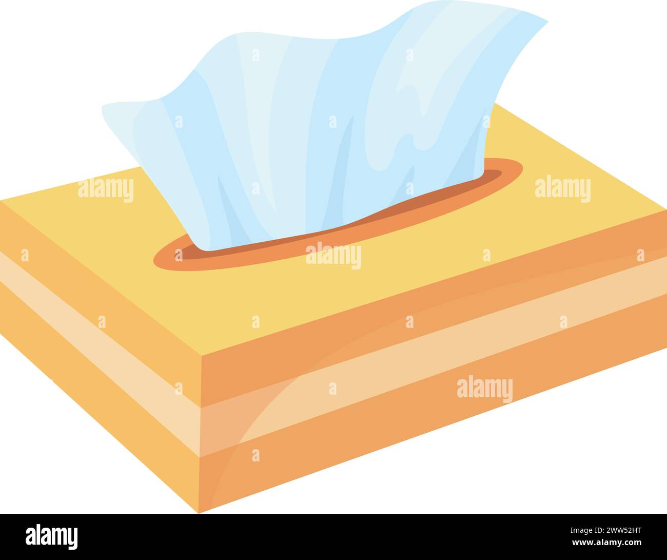 Tissue box cartoon icon. Paper napkin package isolated on white ...