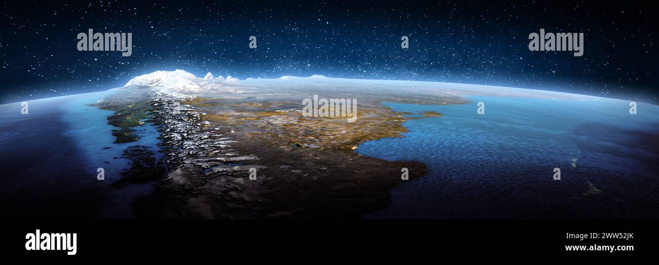 Andes, Patagonia, landscape frome space. Elements of this image ...