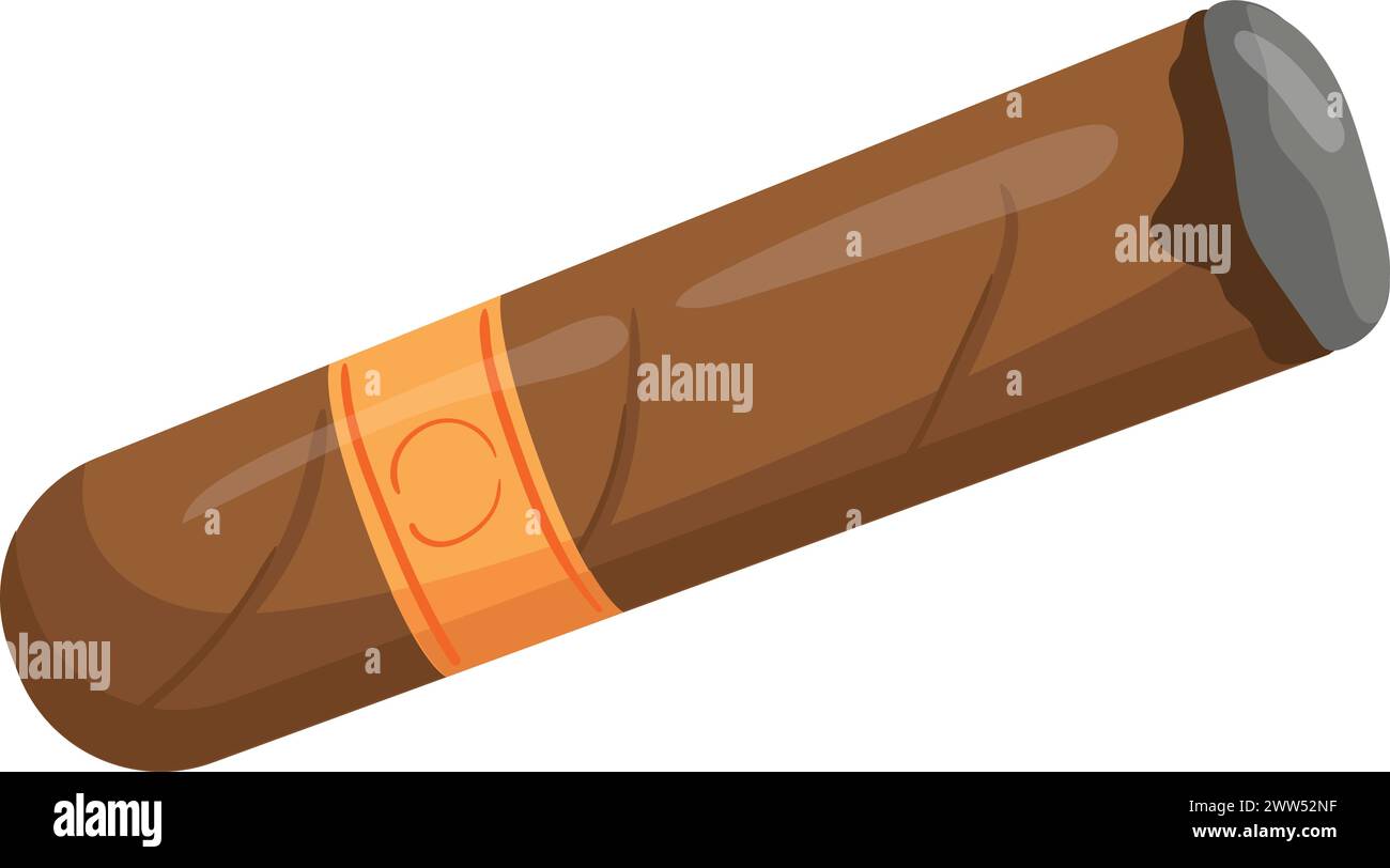 Cigar cartoon icon. Luxury cuban tobacco product isolated on white ...