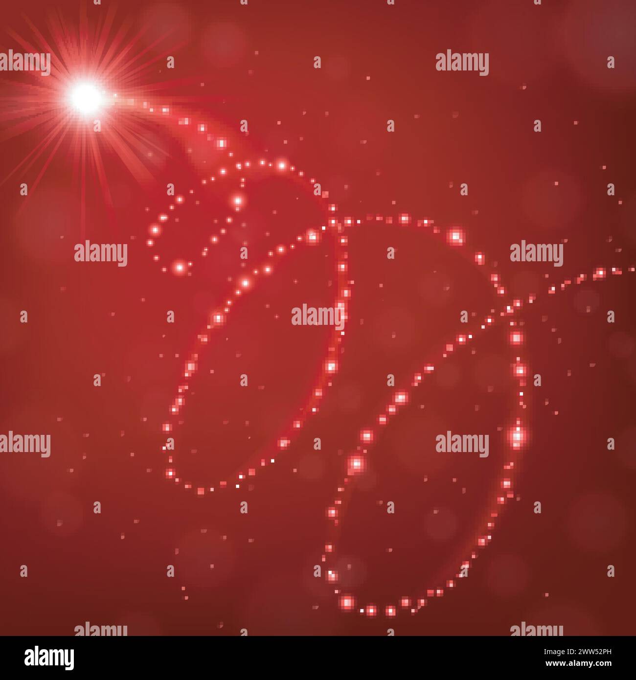Red Particles Flying on Red Background, Vector Illustration Stock ...