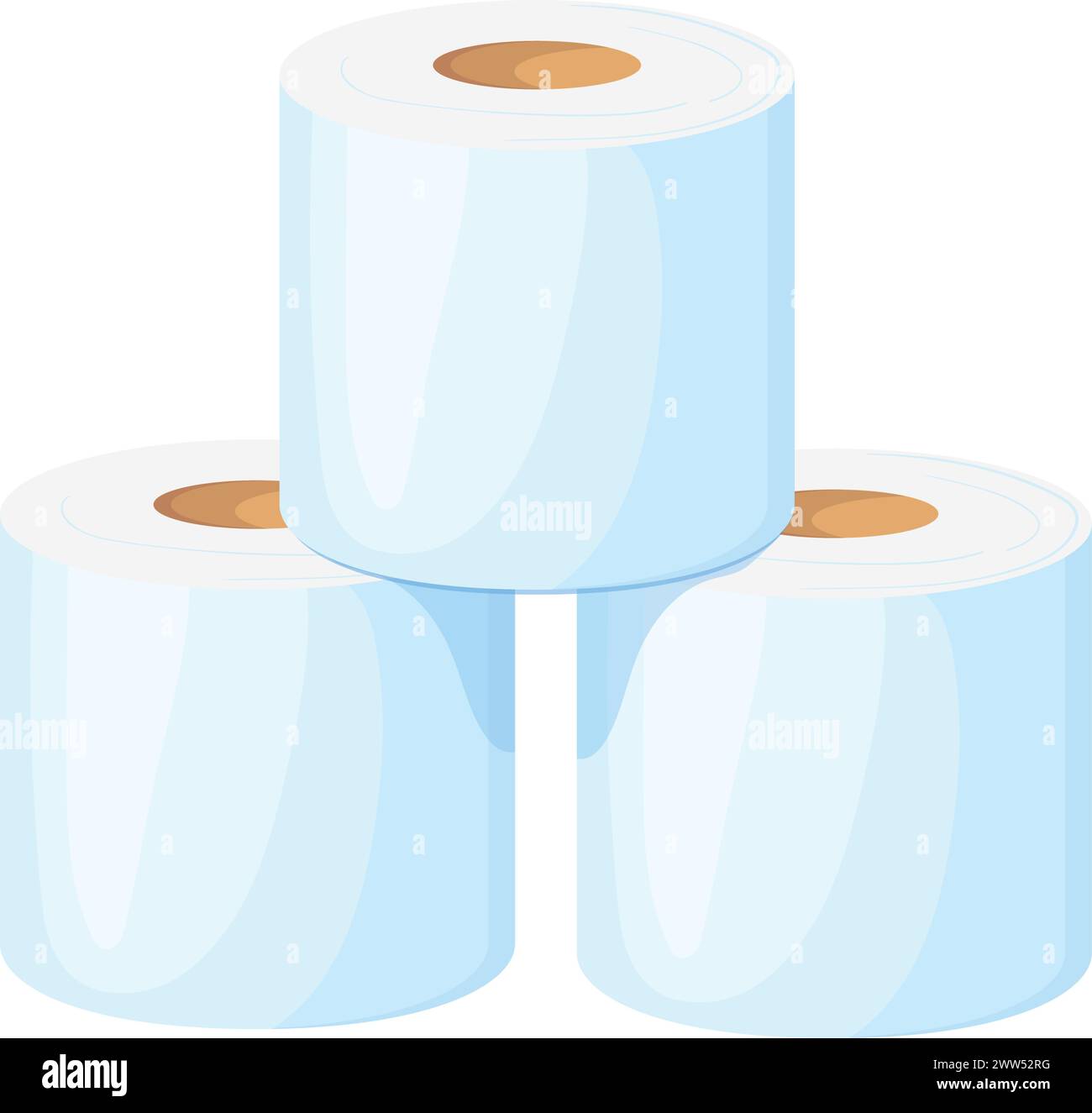 Toilet paper roll stack. Cartoon soft towel isolated on white ...