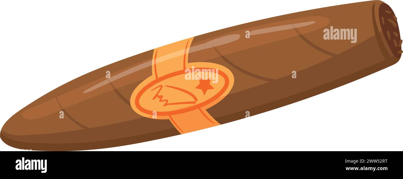 Vintage cuban cigar icon. Cartoon tobacco product isolated on white ...