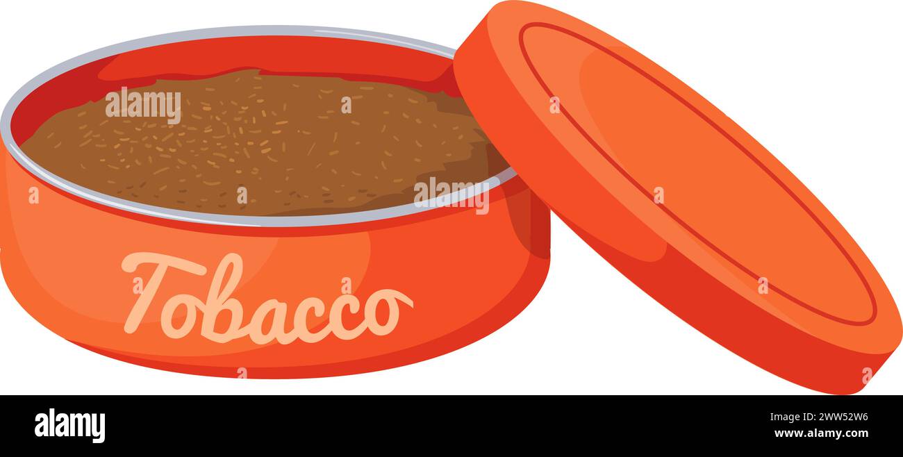 Vintage tobacco tin for chewing leaves cartoon icon isolated on white ...