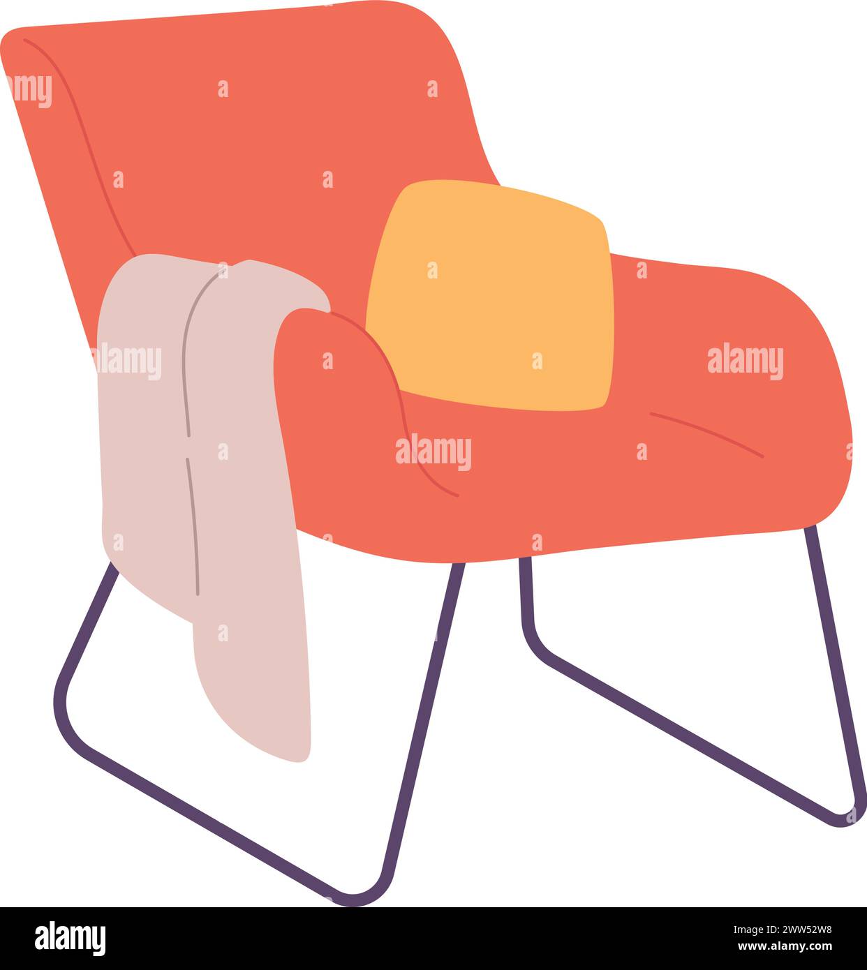 Cozy soft armchair icon. Comforting home furniture isolated on white ...