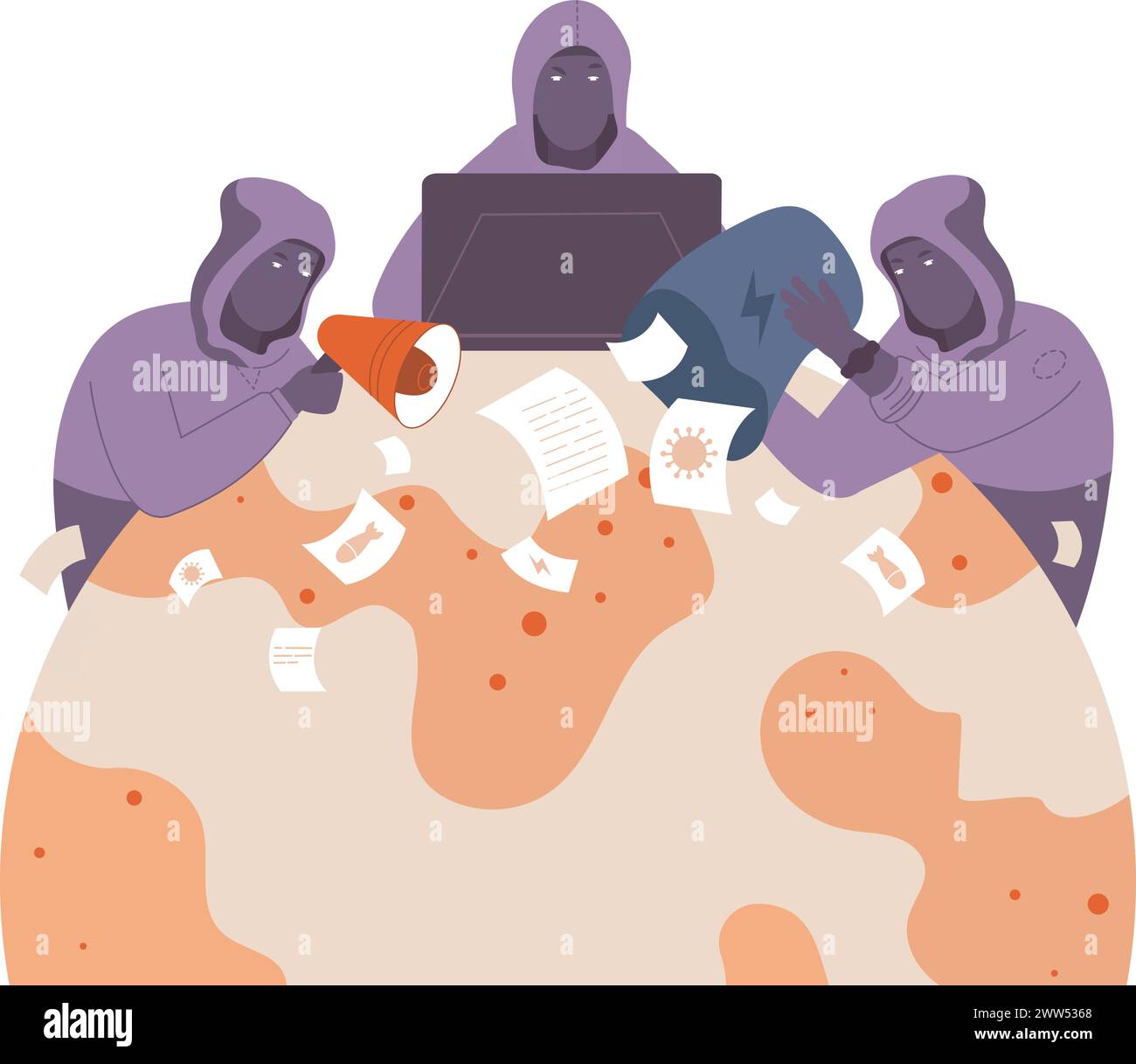 Conspiracy theory concept. Global manipulation. Fake news isolated on ...