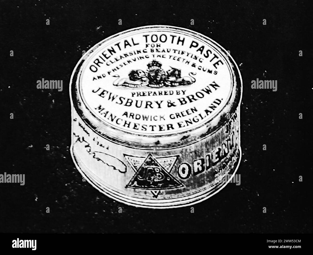 Advertisement for Jewsbury and Brown oriental toothpaste. The company ...
