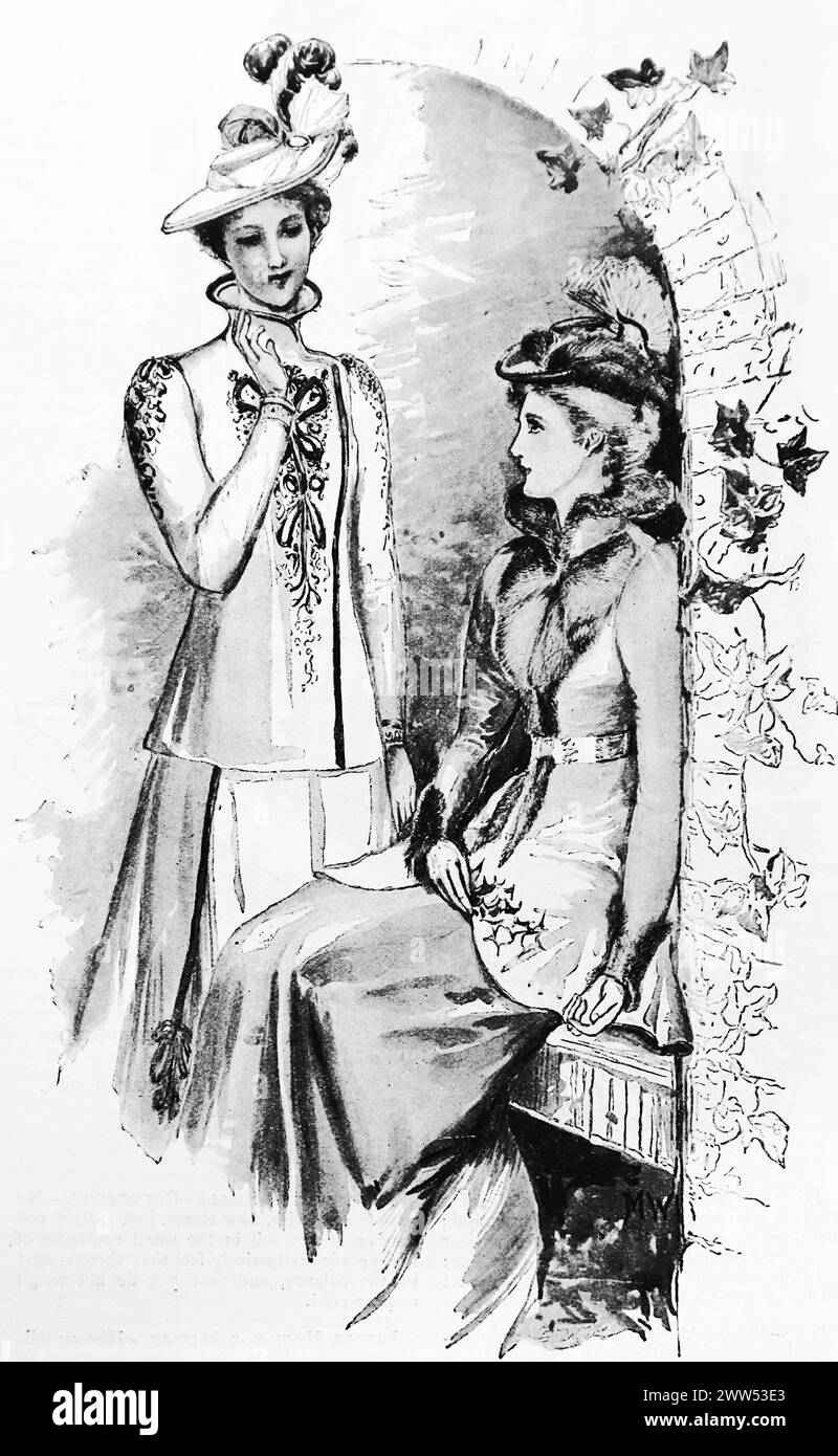 Long Basqued Coat and Embroidered Jacket, illustration by M.W. Black ...