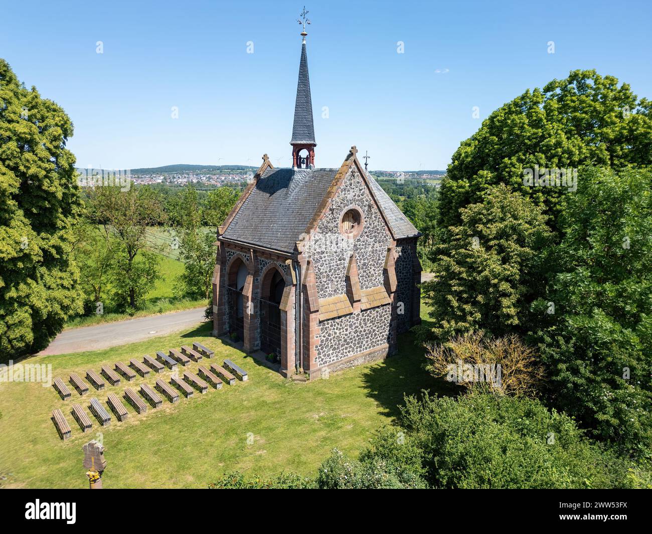 typical church in Norway captured with drone Stock Photo - Alamy